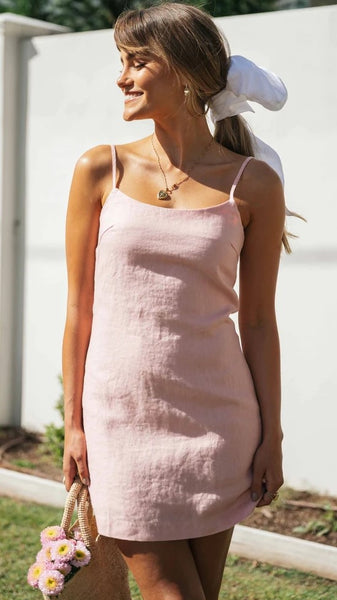 Blush Pink Slip Mini Dress – Gabi Swimwear