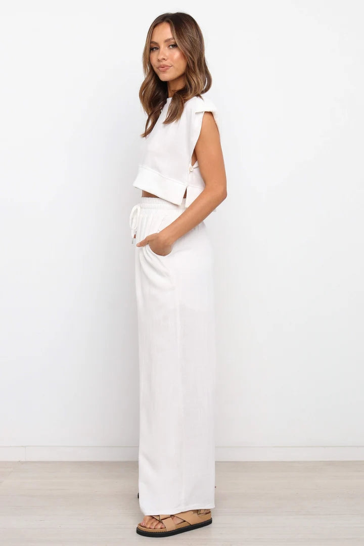 White Relaxed Crop Top – Gabi Swimwear